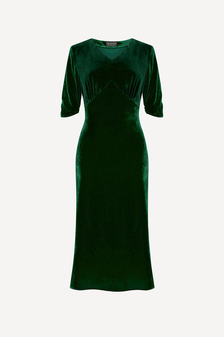 Green Velvet Midi Dress | Velvet Dresses | Pretty Eccentric - Pretty ...